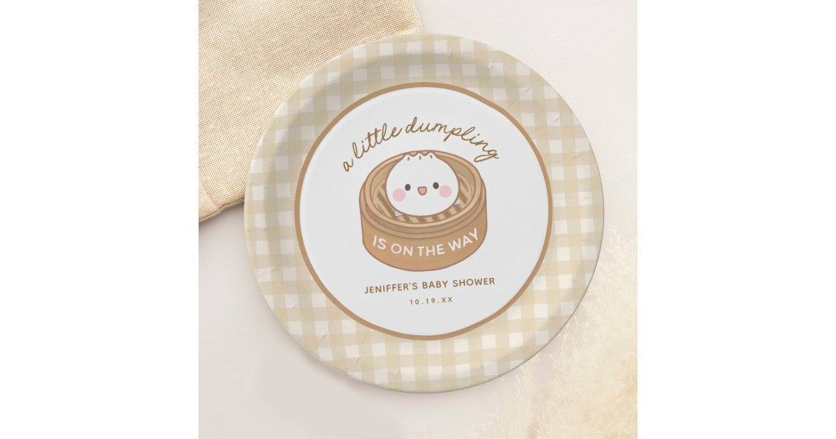 Cute Little Dumpling Baby Shower Paper Plates | Zazzle