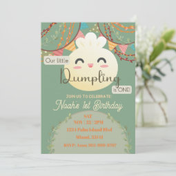 Cute Little Dumpling First Birthday Invitation | Zazzle