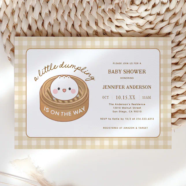 Cute Little Dumpling Is On The Way Baby Shower Invitation | Zazzle