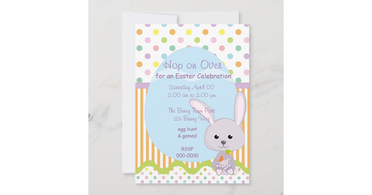 Cute Little Easter Bunny Invitation | Zazzle