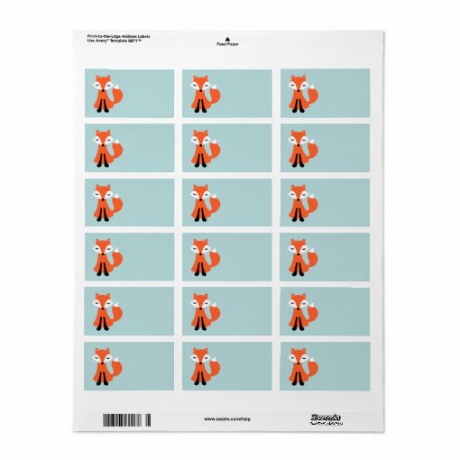 Cute little fox blank label | Zazzle