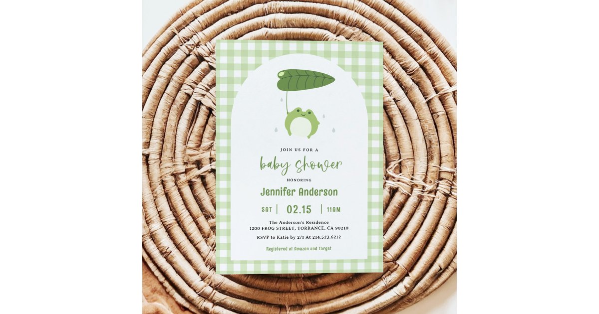 Cute Little Frog Baby Shower Invitation | Zazzle