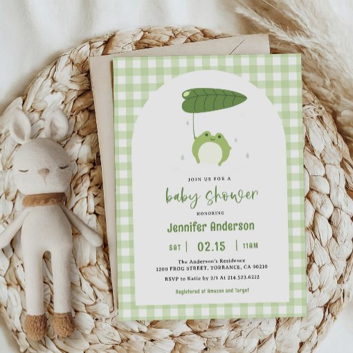 Cute Little Frog Baby Shower Invitation | Zazzle