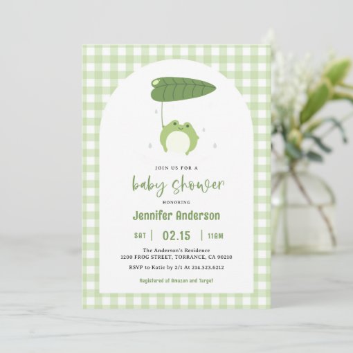 Cute Little Frog Baby Shower Invitation | Zazzle