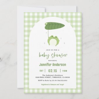 Cute Little Frog Baby Shower Invitation | Zazzle