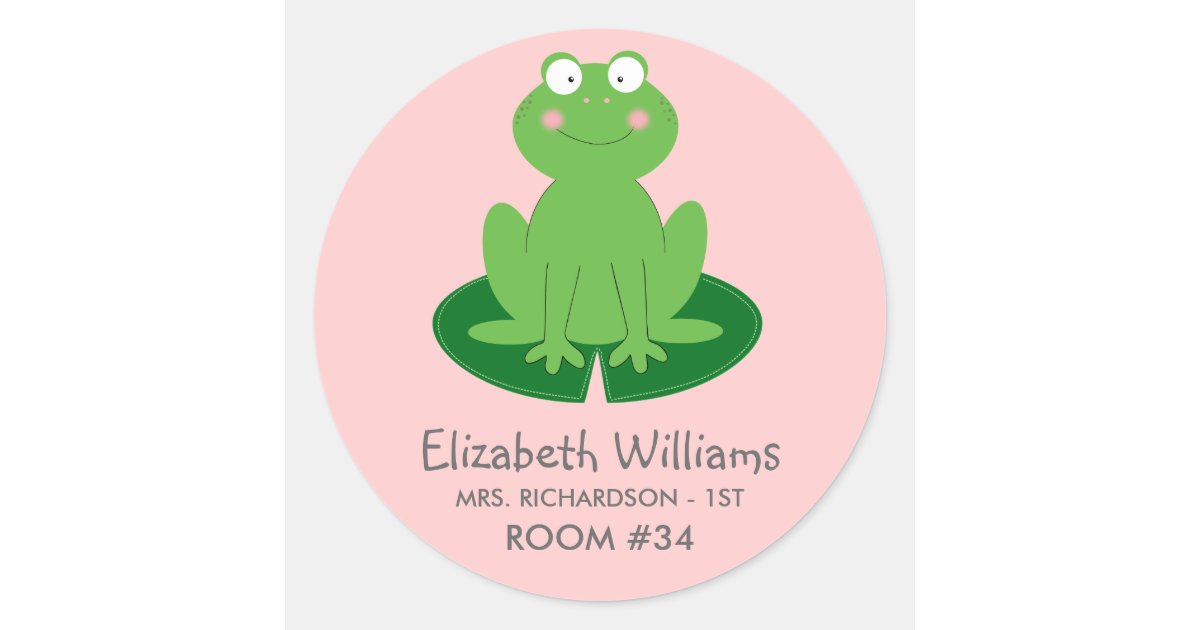 Cute Little Froggy Classroom Name Tag Label | Zazzle