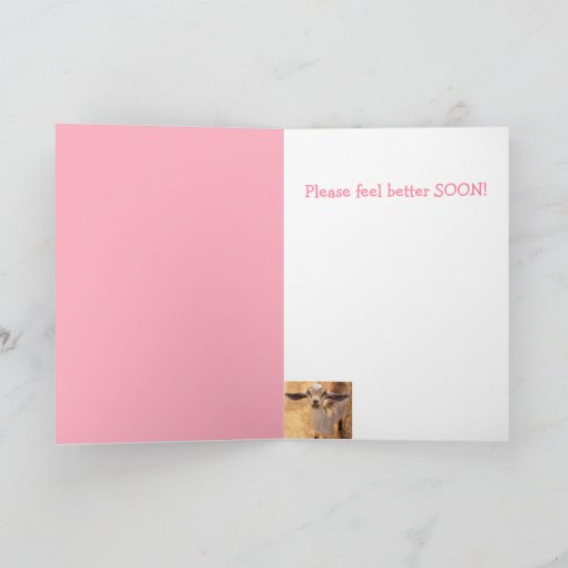 Cute Little Goat Get Well Card | Zazzle