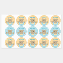 Cute Little Grizzly Bear Cub Kids' Labels | Zazzle