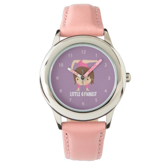 Cute Little Gymnast Girl Gymnastics Pose Watch | Zazzle.com