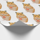 Cute little Hamster holding a Christmas Present Wrapping Paper | Zazzle