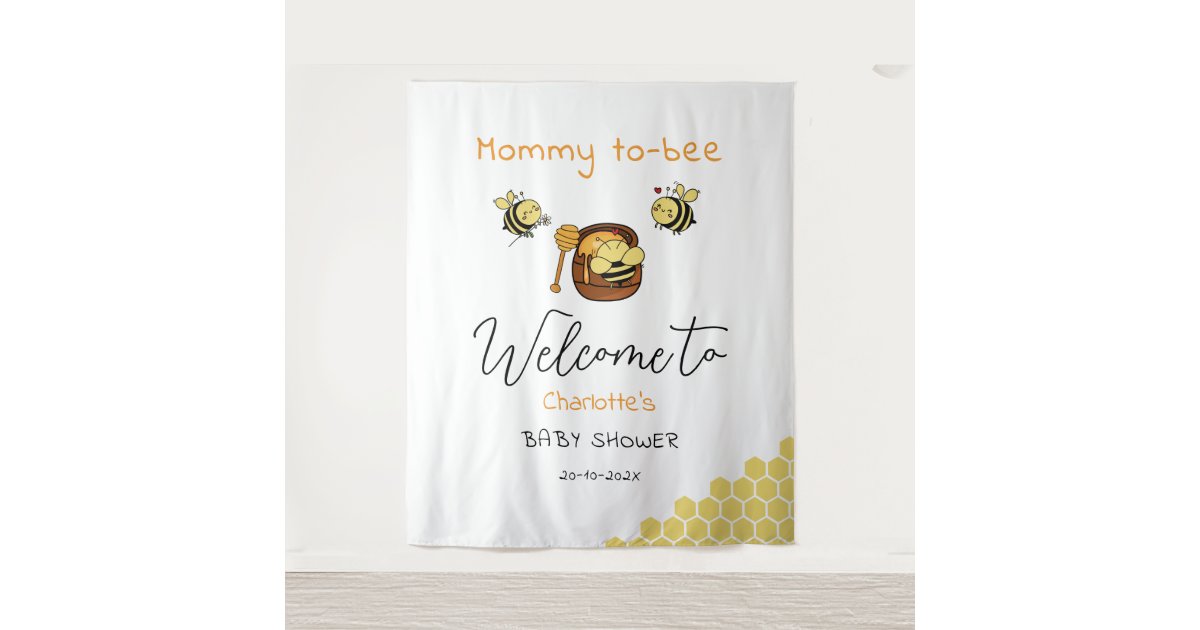 Cute Little Honeybee With Sweet Honey Backdrop | Zazzle