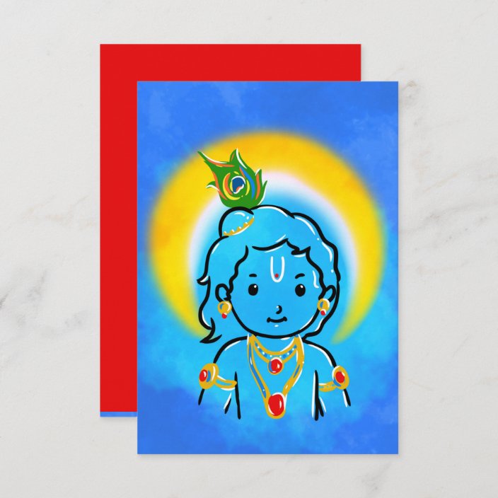 Cute Little Krishna Art Thank You Card | Zazzle.com