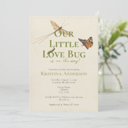 Cute Little Love Bug Baby Shower Invitation | Zazzle