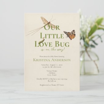 Cute Little Love Bug Baby Shower Invitation | Zazzle