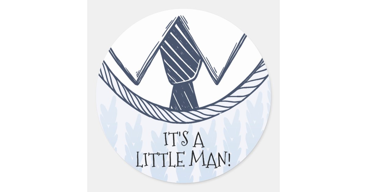Cute Little Man Favor Sticker | Zazzle