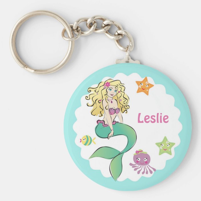 Cute Little Mermaid Keychain | Zazzle