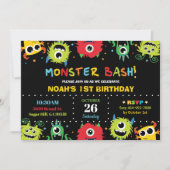 Cute Little Monster Bash Boy Birthday Invitation | Zazzle