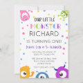 Cute Little Monster Polka Dots Themed Birthday Invitation | Zazzle
