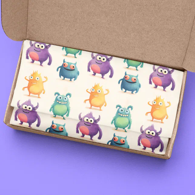 Cute Little Monsters Child Party Kids Tissue Paper | Zazzle