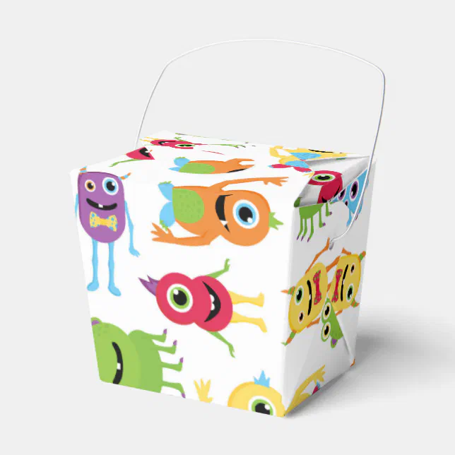 Cute Little Monsters Party Pattern Favor Box | Zazzle