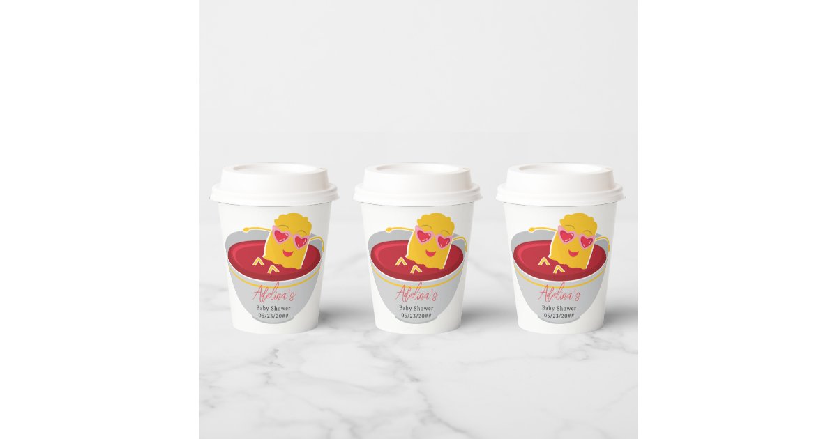 Cute Little Nugget Chicken Nugget Girl Baby Shower Paper Cups | Zazzle