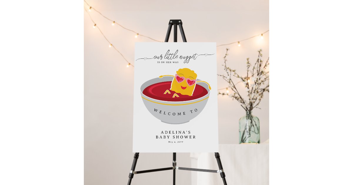 Cute Little Nugget Girl Baby Shower Welcome Sign | Zazzle