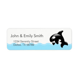 Cute Little Orca Whale Address Label | Zazzle
