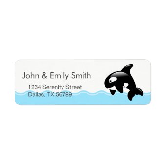 Cute Little Orca Whale Address Label | Zazzle