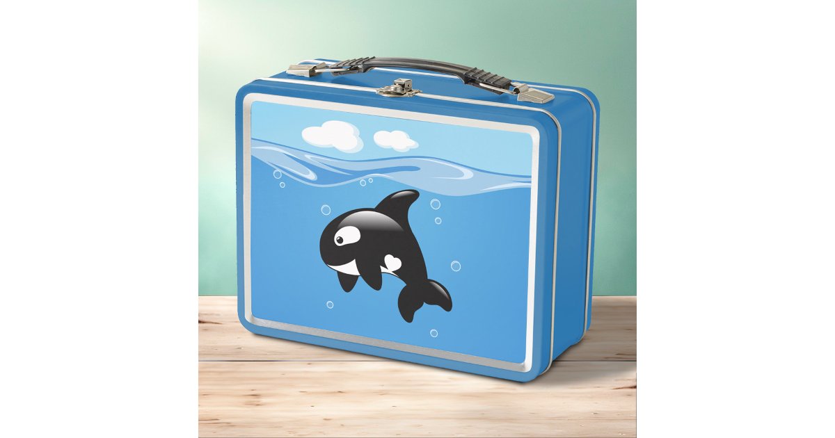 Cute Little Orca Whale in Ocean Metal Lunch Box | Zazzle
