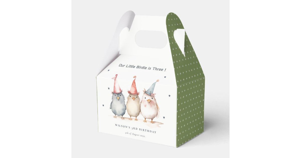 Cute Little Party Birds Any Age Kids Birthday Favor Boxes | Zazzle