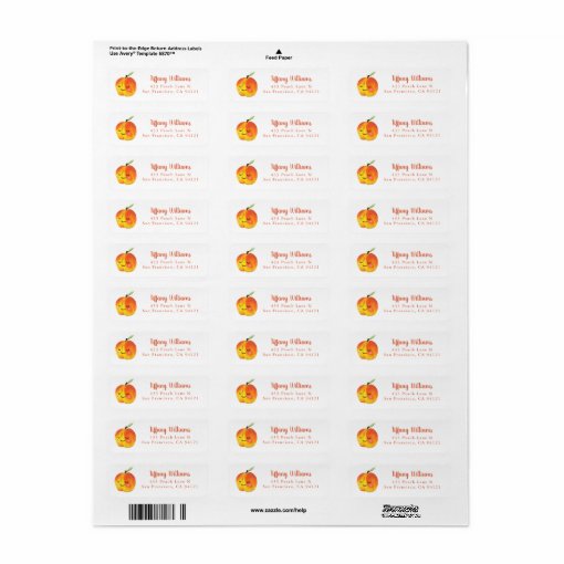 Cute Little Peach Return Address Label | Zazzle