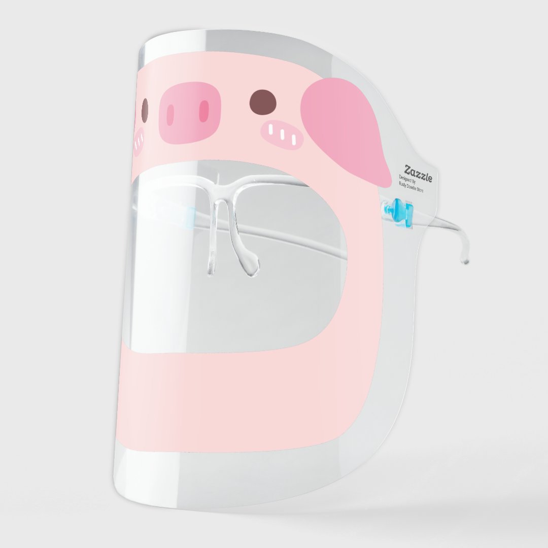 Cute Little Pig Face, Pink Face Shield | Zazzle