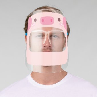 Cute Little Pig Face, Pink Face Shield | Zazzle