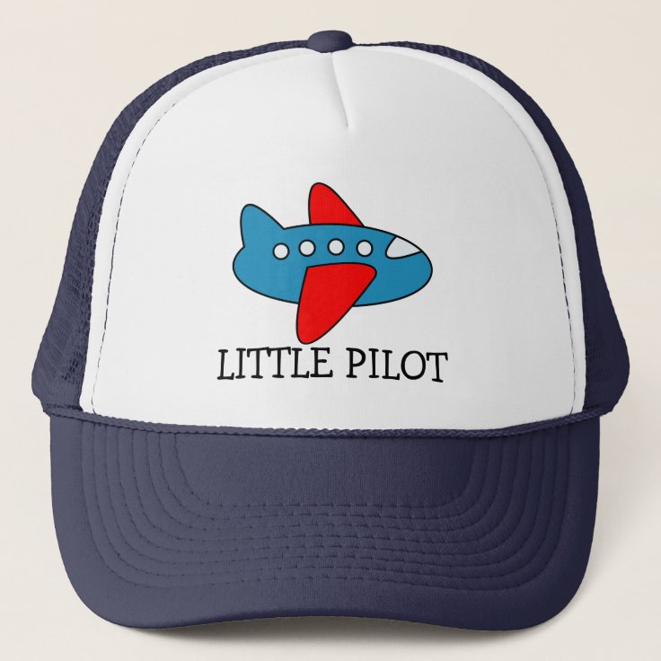 Cute little pilot airplane trucker hat for kids | Zazzle