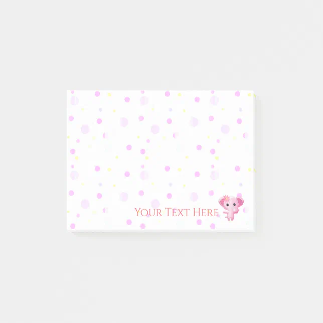 Cute Little Pink Baby Girl Elephant Post-it Notes | Zazzle