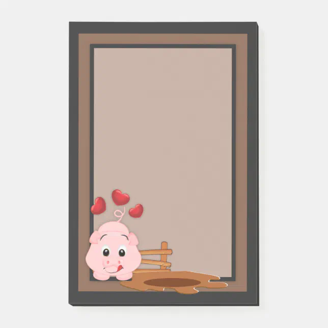 Cute Little Pink Piggy Post-it Notes | Zazzle