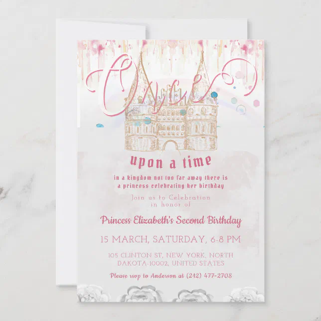 Cute Little Princess Once Upon A Time Birthday Invitation | Zazzle