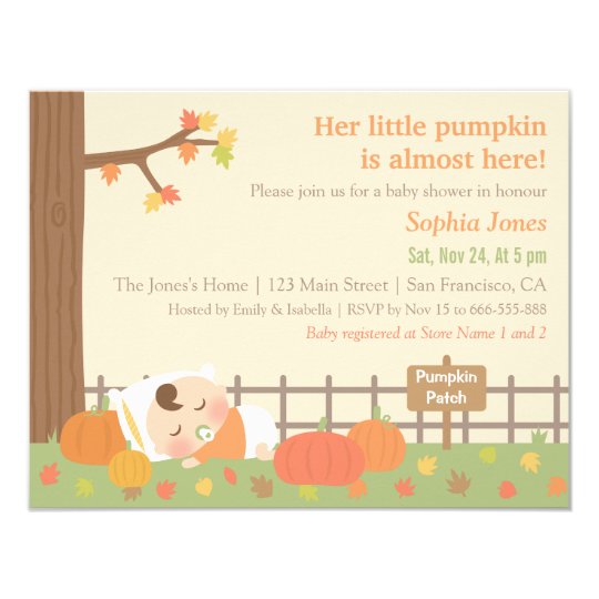 Cute Little Pumpkin Baby Shower Invitations | Zazzle.com
