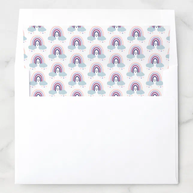Cute Little Rainbow Baby Shower Gender Reveal Envelope Liner | Zazzle