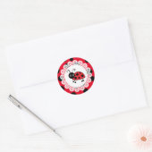 Cute Little Red and BlackLadybug Classic Round Sticker | Zazzle