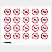 Cute Little Red and BlackLadybug Classic Round Sticker | Zazzle