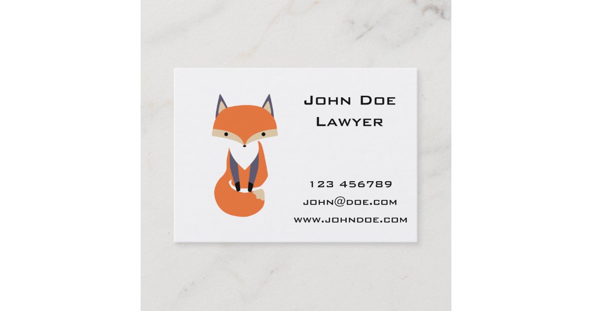 Cute Little Red Fox Illustration Business Card | Zazzle
