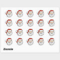 Cute little Santa Stick Figure Face Classic Round Sticker | Zazzle