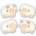 Cute Little Sheep, Set of 4 Sticker | Zazzle
