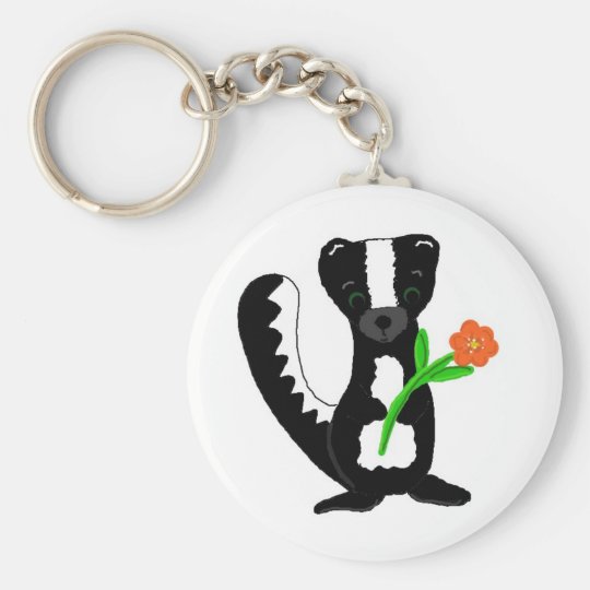 Cute Little Skunk Keychain | Zazzle.com