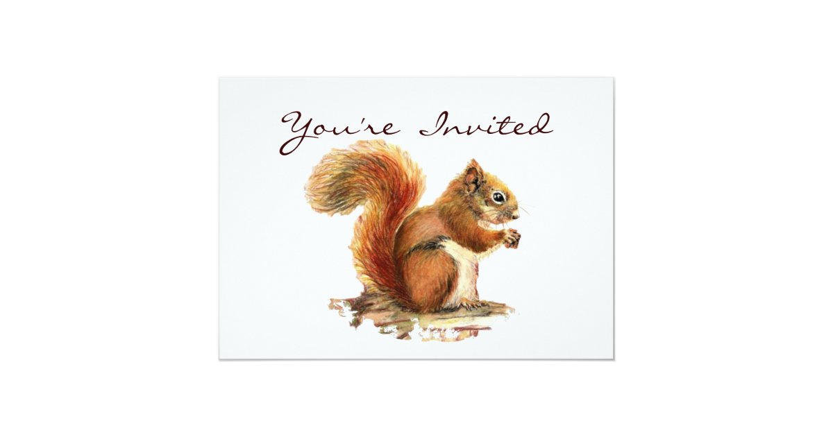 Cute Little Squirrel Animal Birthday Invitation | Zazzle.com