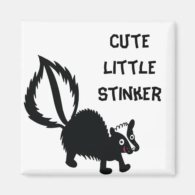 Cute Little Stinker Skunk Printed Art Design Magnet | Zazzle