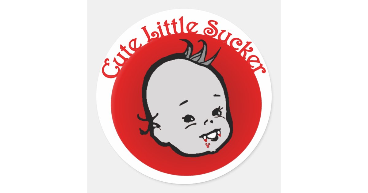 Cute Little Sucker Classic Round Sticker | Zazzle
