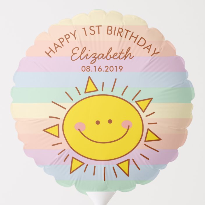 Cute Little Sunshine Baby First Birthday Party Balloon | Zazzle.com