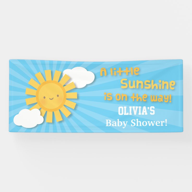 Cute Little Sunshine Baby Shower Welcome Banner | Zazzle